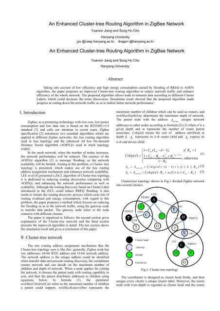 An Enhanced Cluster-tree Routing Algorithm in ZigBee Network An ...