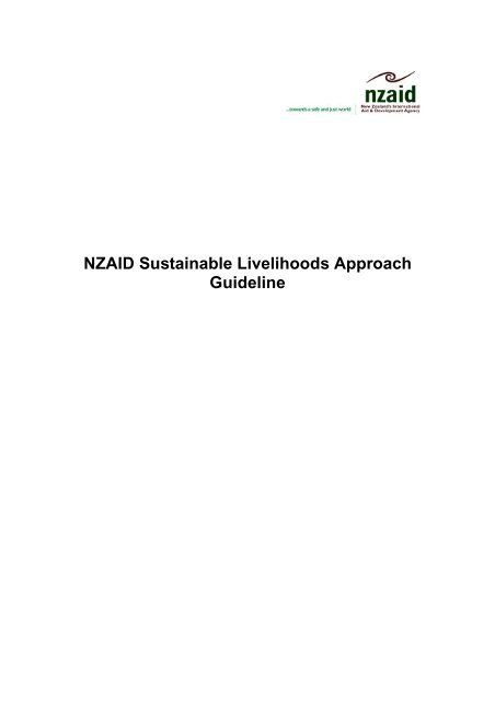NZAID Sustainable Livelihoods Approach Guideline - New Zealand ...
