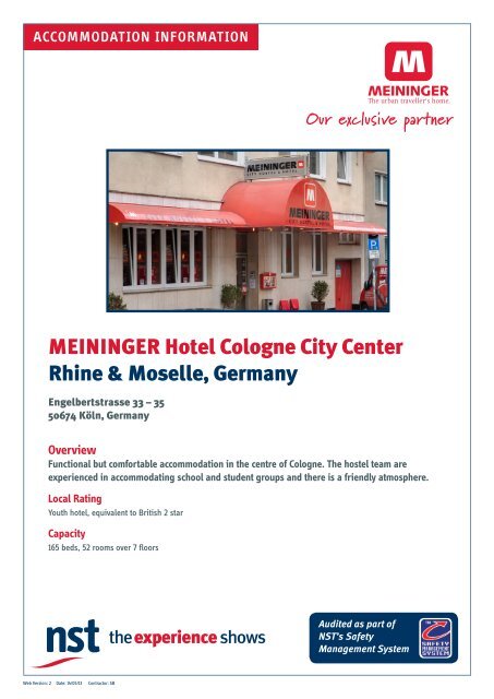 MEININGER Hotel Cologne City Center Rhine & Moselle ... - NST