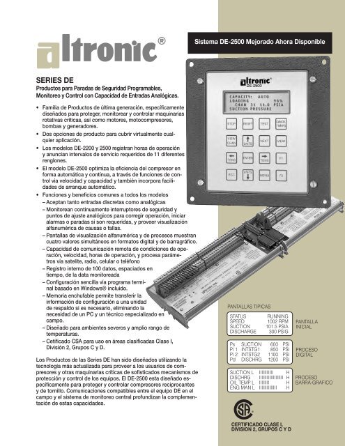 SERIES DE - Altronic Inc.