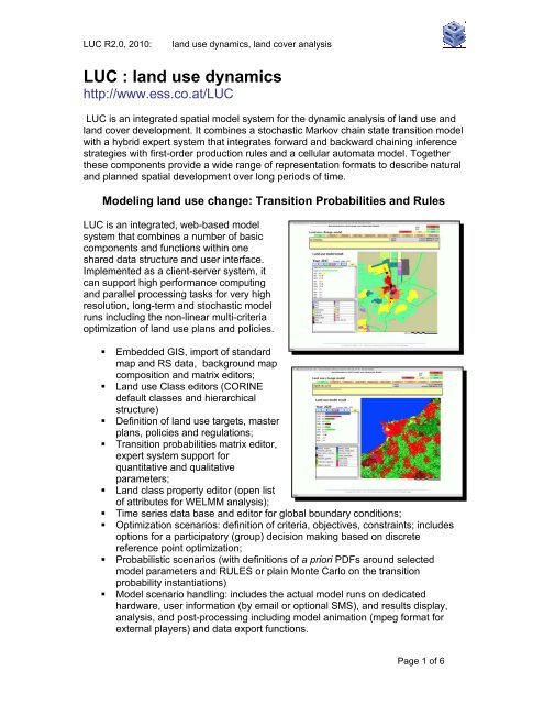 LUC : land use dynamics