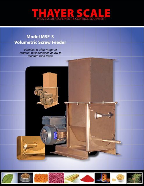 Model MSF Volumetric Screw Feeder - Thayer Scale