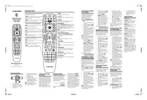 Manual - Universal Electronics Remote Control Support