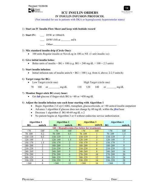 10.14 ICU Insulin Orders