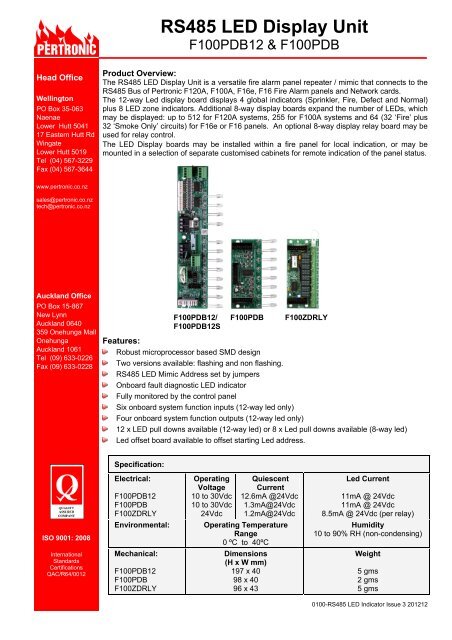 RS485 LED Display Unit - Pertronic Industries