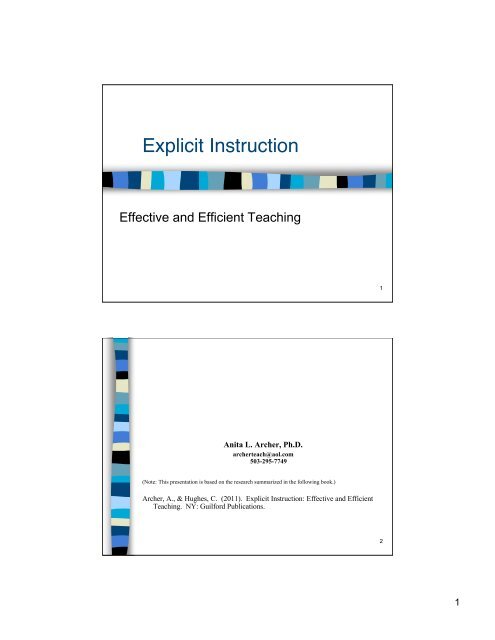Explicit Instruction Presentation Slides (pdf)