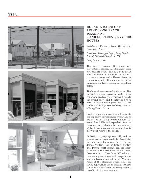 lieb house - Denise Scott Brown