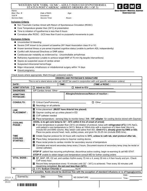 Hypothermia Orders - wremac