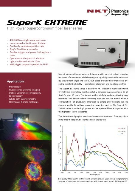 SuperK EXTREME Supercontinuum White Light ... - NKT Photonics