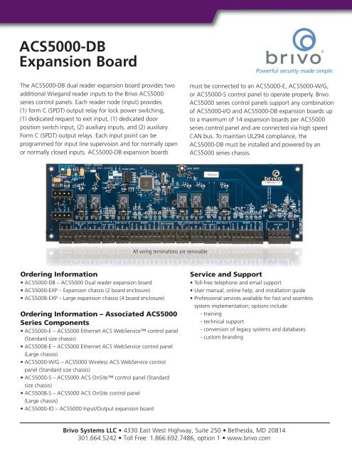 ACS5000-DB Expansion Board - Brivo Systems