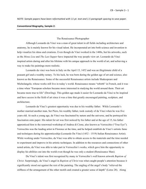 Conventional Bio -- Sample 2