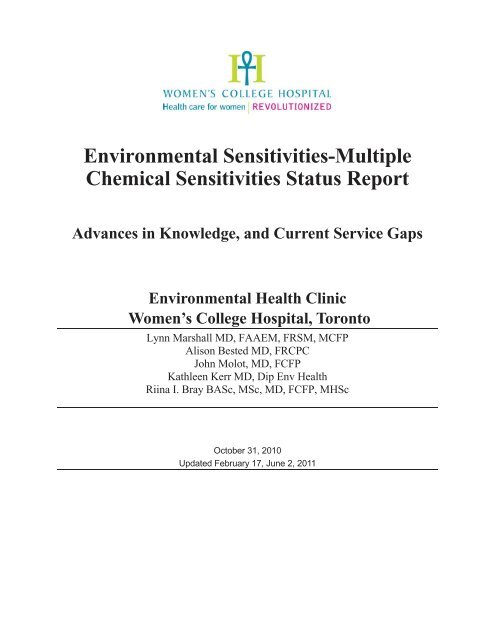 Environmental Sensitivities-Multiple Chemical Sensitivities Status ...
