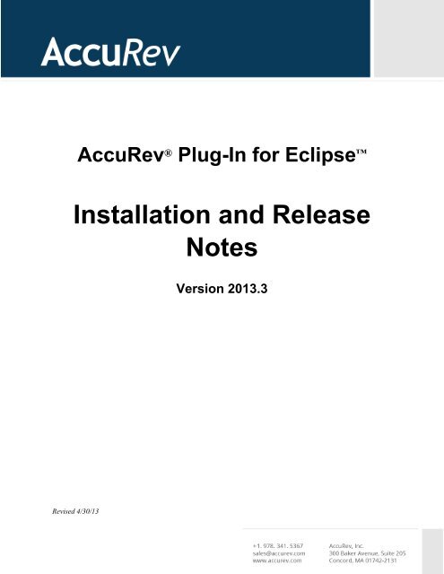 AccuBridge for Eclipse Installation and Release Notes - AccuRev