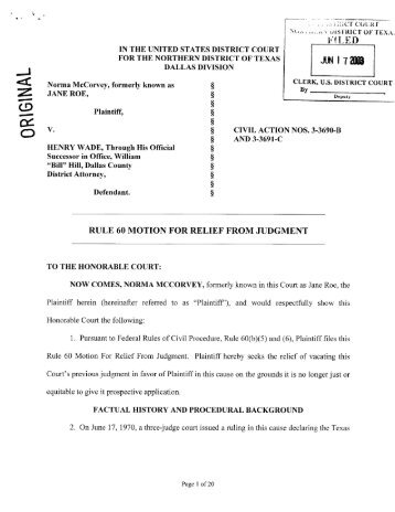 Order Denying Rule 60(B) Motion - US District Court - Northern ...