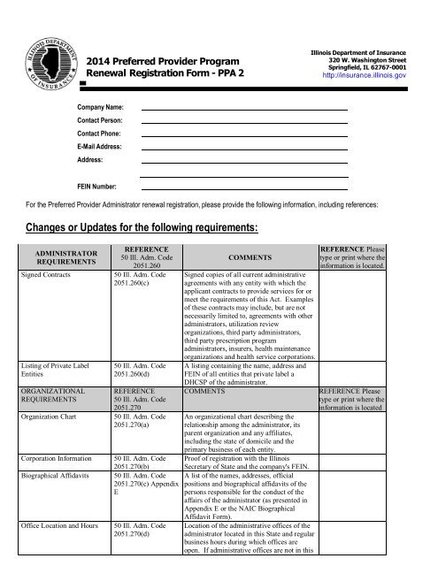 2013 Preferred Provider Program RenewalRegistration Form - PPA 2