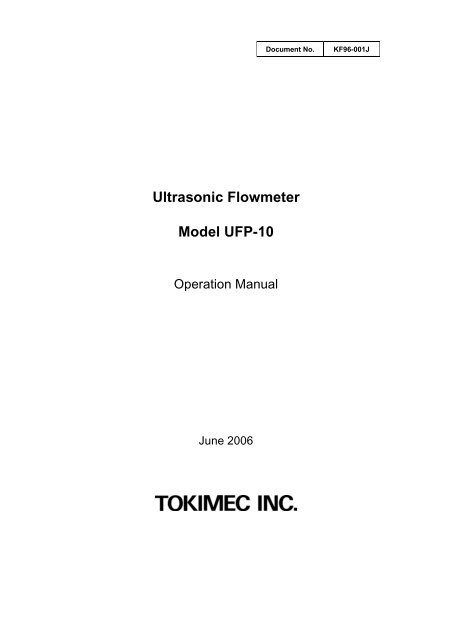Ultrasonic Flowmeter Model UFP-10