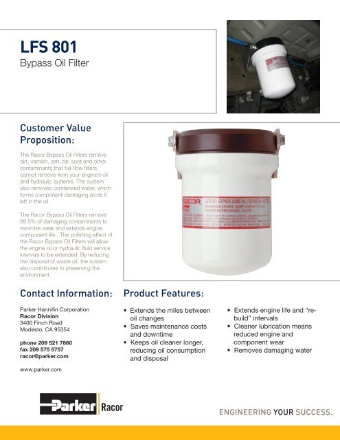 LFS 801 Bypass Oil Filter - Bolland Machine