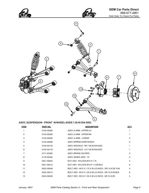 2007 Gem Parts Catalog - Gem Car Parts Direct