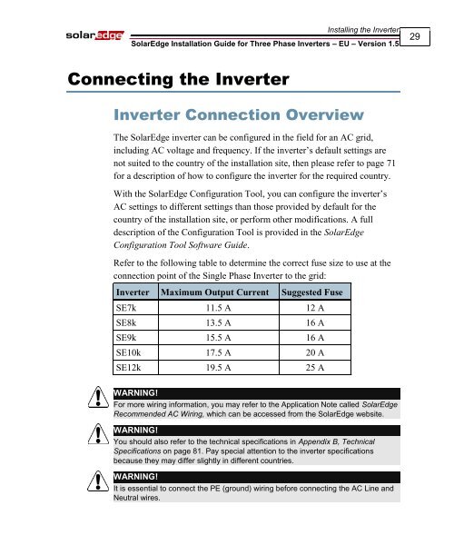 Installing the Inverter
