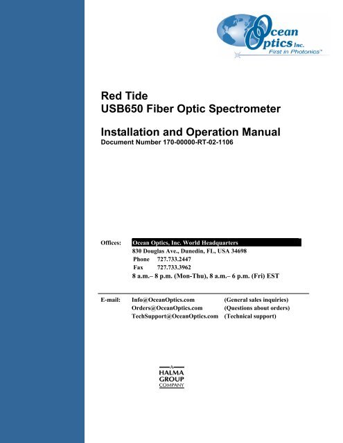 Red Tide USB650 Fiber Optic Spectrometer Installation and ...