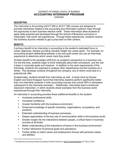 Accounting and Information System Internship Program - School of ...