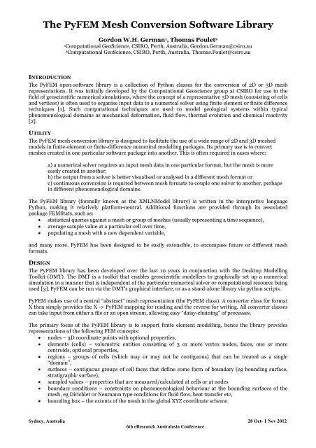 The PyFEM Mesh Conversion Software Library - eResearch ...