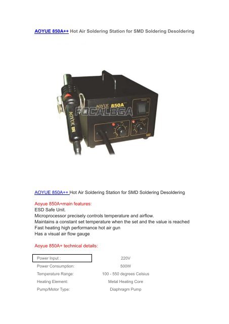 AOYUE 850A++ Hot Air Soldering Station for ... - BGA Rework Station