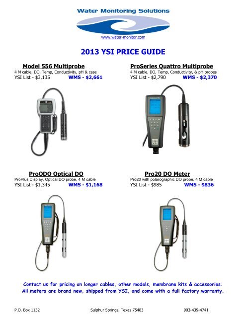 2013 YSI Field Meters - Water Monitoring Solutions