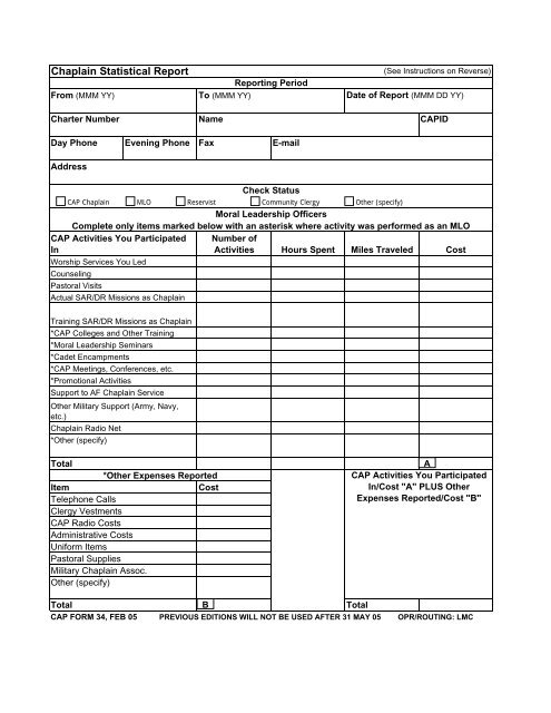 Form 34 - CAP Pacific Region Chaplain Corps