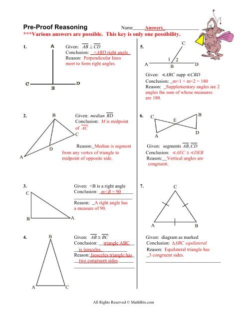 Pre-Proof Reasoning - White Plains Public Schools