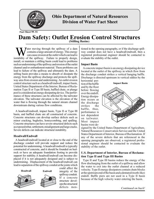 Dam Safety: Outlet Erosion Control Structures - Association of State ...