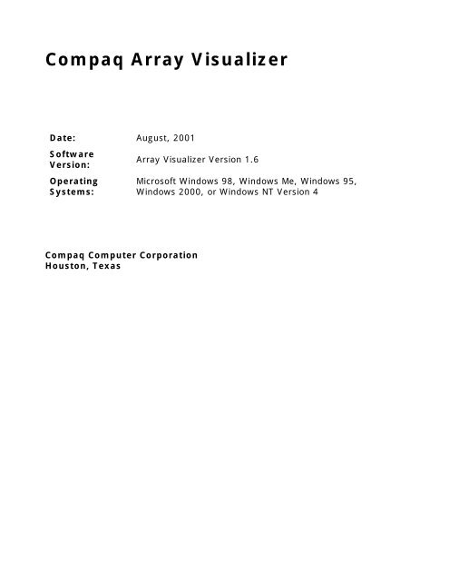 Compaq Array Visualizer
