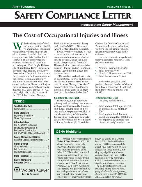 Sample Issue - Aspen Publishers