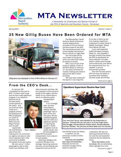 MTA Newsletter - Nashville MTA