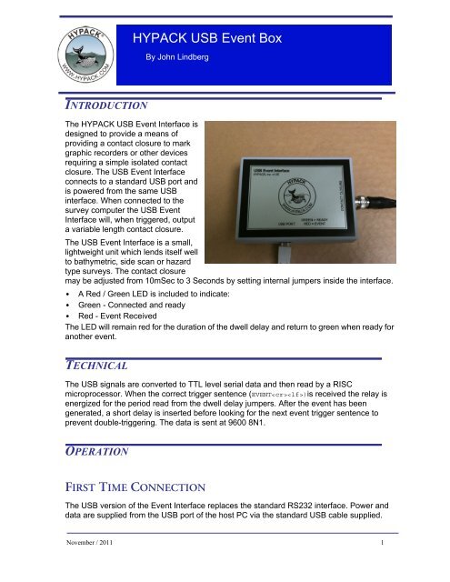 HYPACK USB Event Box