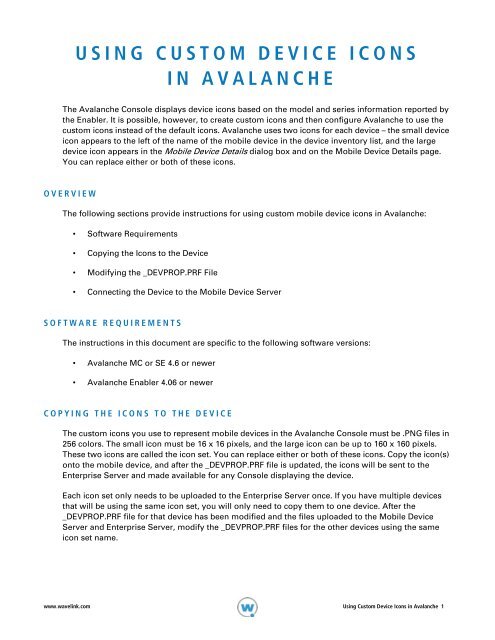 Using Custom Device Icons in Avalanche - Wavelink