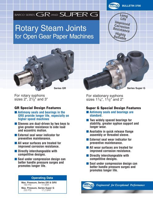 Rotary Steam Joints - Barco