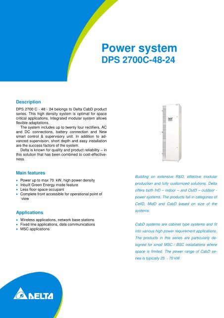 DPS 2700C-48-24 - DELTA Power Solutions