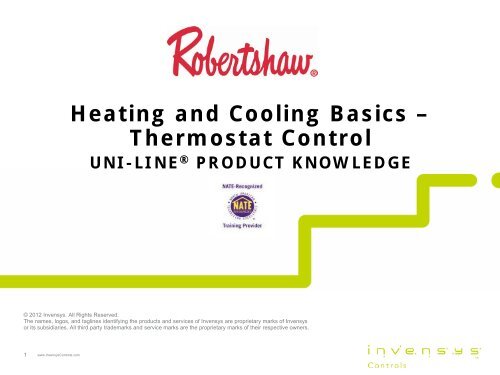 Heating and Cooling Basics – Thermostat Control - Invensys Controls