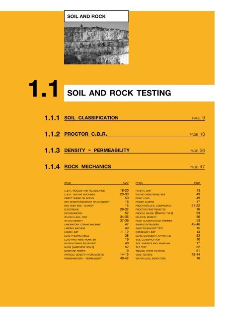 SOIL AND ROCK TESTING - Tecnotest