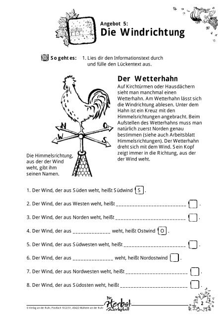 Die Windrichtung - grundschulstunden.de
