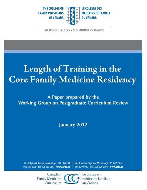 Length of Training in the Core Family Medicine Residency