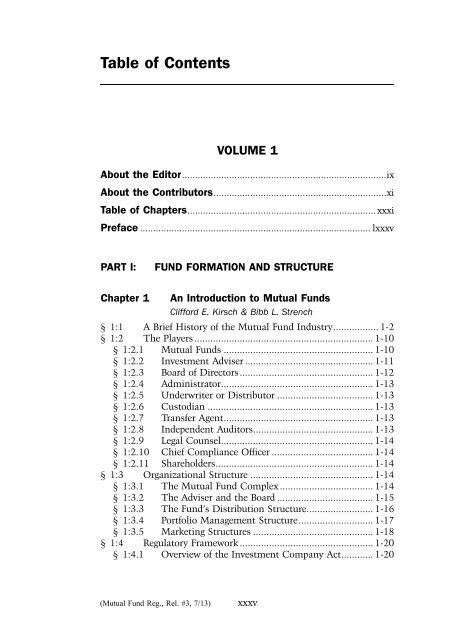 Table of Contents - Practising Law Institute
