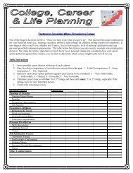 Education Planning Worksheet - College Career Life Planning