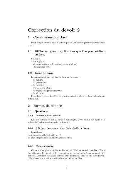 Corrige du deuxieme devoir