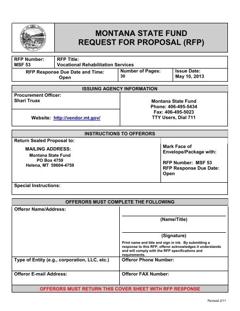 rfp - Montana's Official State Website