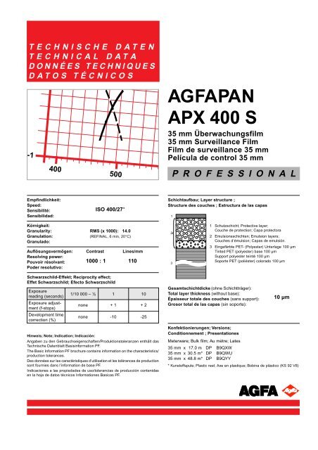 AGFAPAN APX 400 S