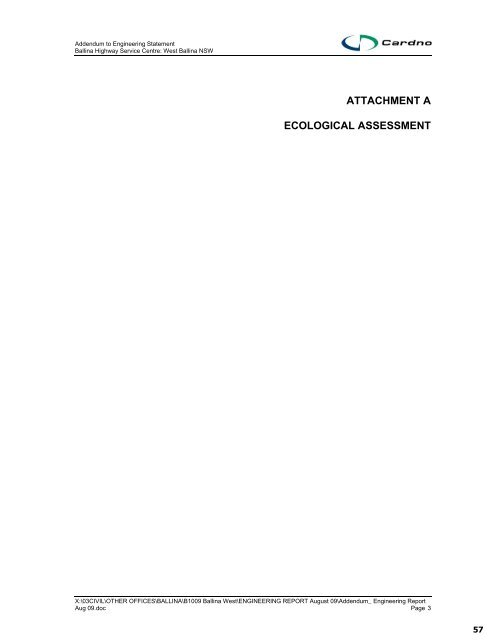 Cardno, Attachment A - Ecological assessment