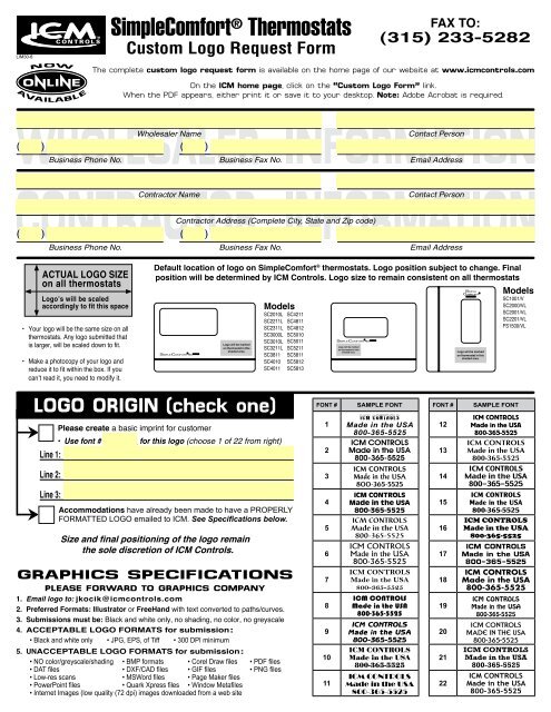 Custom Logo Form - ICM Controls