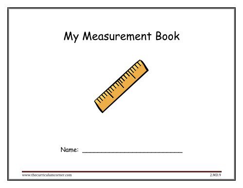My Measurement Book - The Curriculum Corner